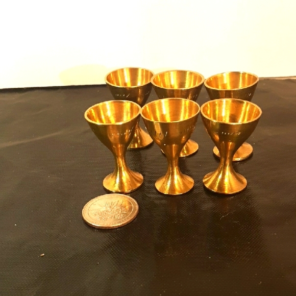 Source Unknown | Accents | Vtg Miniature Solid Brass Goblets Dollhouse ...